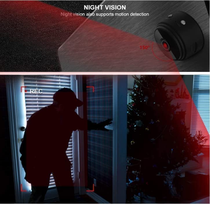 Mini Spy Camera Wireless WiFi Spy Camera Hidden Camera Small Camera Spy Cameras with Night Vision and Motion Detection Home Security Indoor/Outdoor Nanny Cam for pet