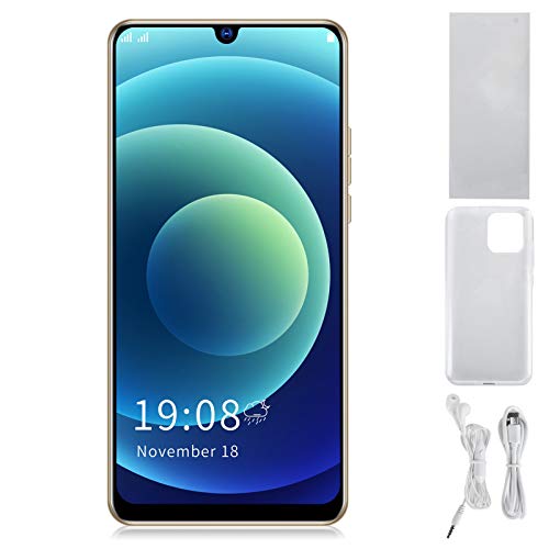 Zopsc 6.26in Screen Smart Phone,Face Recognition,Dual Card Dual Standby,Up to 128GB Storage (Gold)