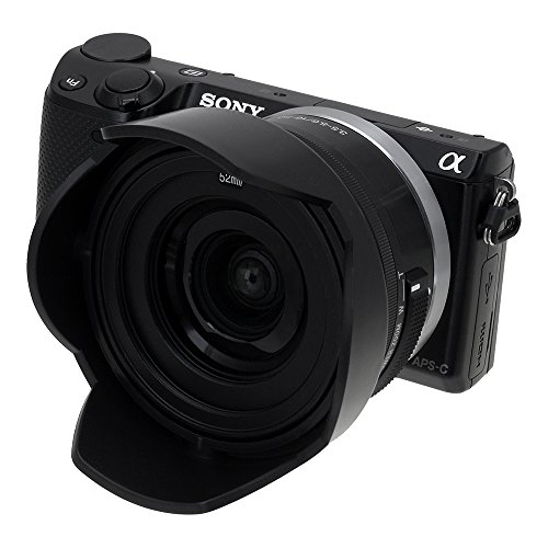 Fotodiox Reversible Lens Hood Kit for Sony E PZ 16-50mm F3.5-5.6 OSS E-Mount Power Zoom Lens, Reversible Tulip Flower Hood w/Cap f/Sony Kit Lenses