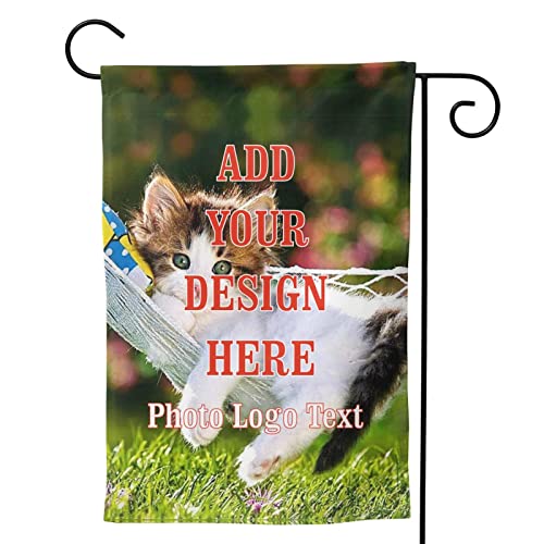 Custom Garden Flag for Outdoor 12.5 x 18 Inch Personalized Double Sided Flags Design Your Own Picture Logo Text Yard Flag for Outside Lawn Patio Garden Home Decorating