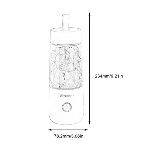 TANACC Portable Juice Blender USB Portable Juicer Mixer Electric Mini Blender Fruit Vegetables Quick Juicing Kitchen Food Processor Fitness Travel Low Noise