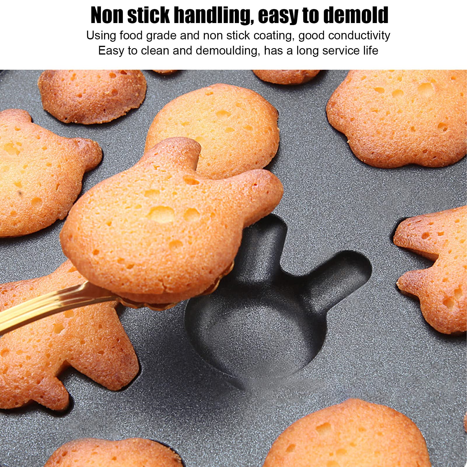 Topyond Non-Stick Frying Pan,Portable Aluminum Alloy Geometric Model, Biscuits Making Grill Pan, for Home Kitchen, Cute Animal Cookies,Mini Pancake Cooking