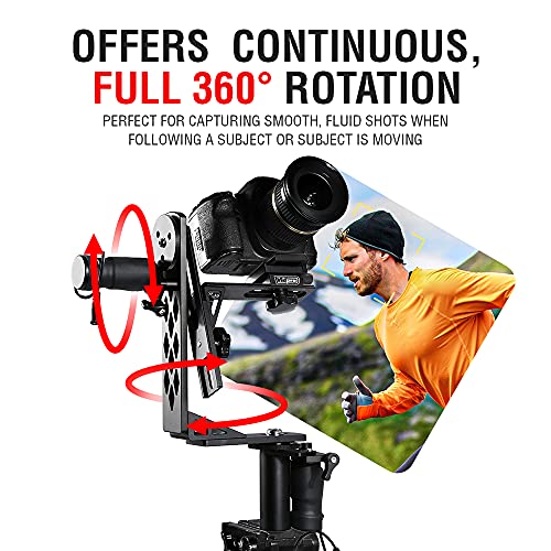 Vidpro MH-430 Motorized Pan & Tilt Gimbal Head - Complete Set Includes Joystick Cables Adapter and Carrying Case - Remote Control Pan Tilt and Rotate DLSR Camcorder Video Equipment Compatible