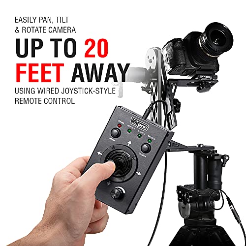 Vidpro MH-430 Motorized Pan & Tilt Gimbal Head - Complete Set Includes Joystick Cables Adapter and Carrying Case - Remote Control Pan Tilt and Rotate DLSR Camcorder Video Equipment Compatible