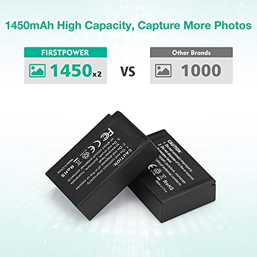 FirstPower 2-Pack LP-E17 Battery and Dual USB Charger Compatible with Canon EOS RP, Rebel T6i, T7i, T8i, T6s, SL2, SL3, M3, M5, M6, 200D, 77D, 750D, 760D, 800D, 8000D Digital SLR Camera