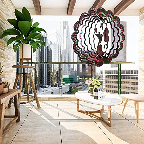 Wind Spinner 360 Degree Hanging Stainless Steel Hummingbird Indoor Outdoor Garden Decoration