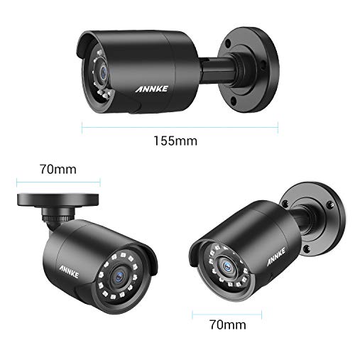 ANNKE 1080p HD-TVI Security Surveillance Camera for Home CCTV System, 2MP Bullet BNC Camera with 85 ft Super Night Vision, IP66 Surveillance Weatherproof Add–on Wired Camera - E200