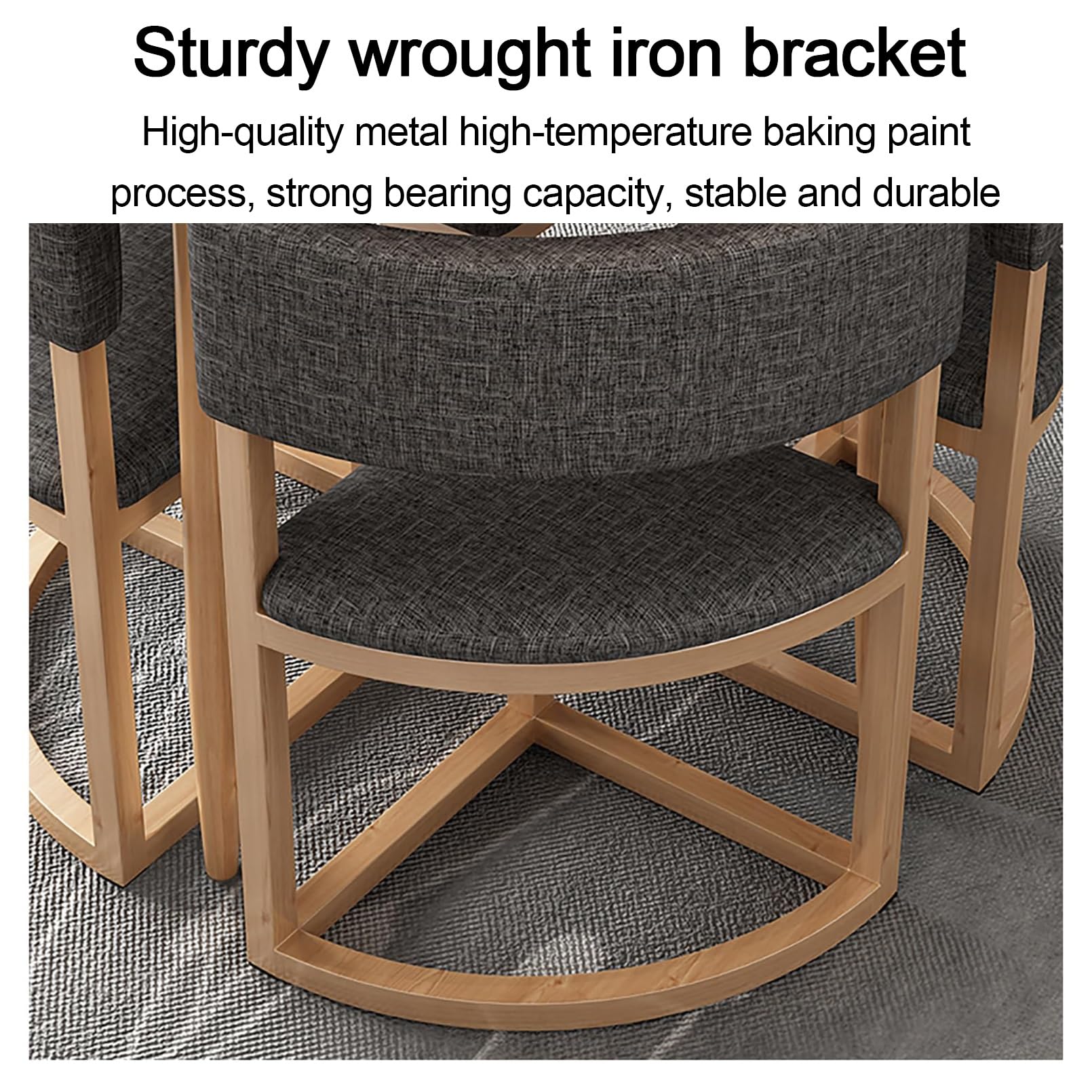 Round Conference Table,Office Table and Chair Set,Small Conference Table for 4,Marble Round Table and Backrest Chair Sets,Living Room Balcony Leisure Table Coffee Shop Bakery 80cm (Size : A5)