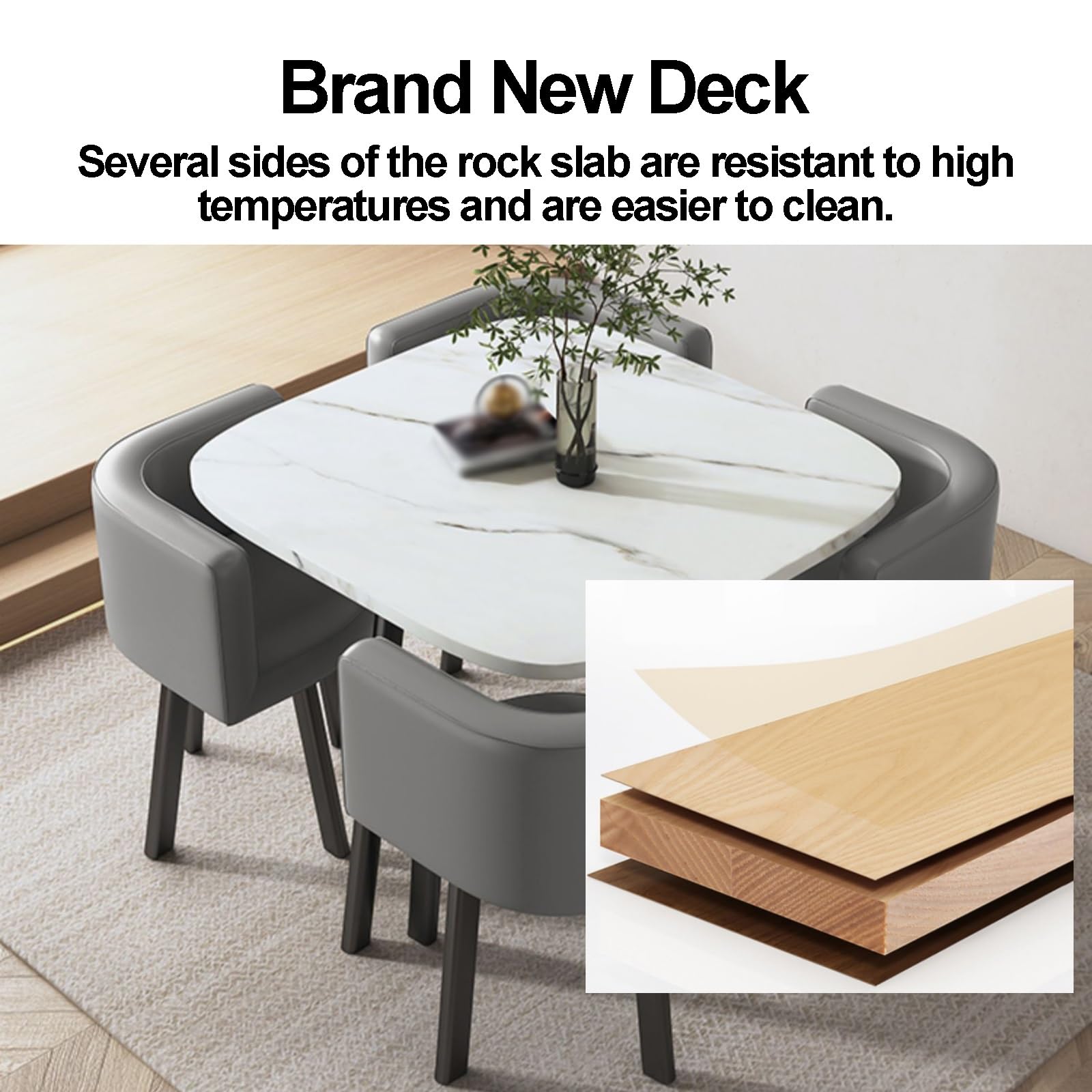 Office Reception Room Club Table And Chair Set,Small Meeting Room Table,Conference Table With 4 Chairs,Coffee Table And Chair Set,Dining Table And Chairs For 4,Space-Saving,For Home Balcony Cafe ( Col