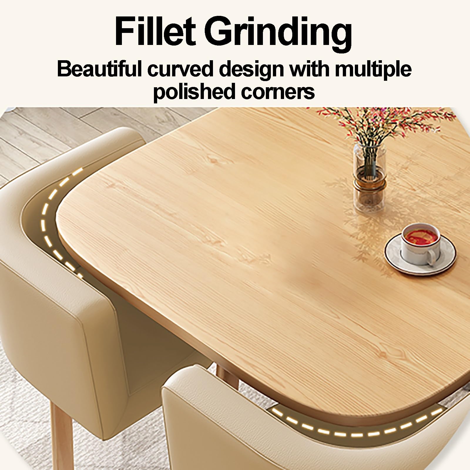 Combination Negotiation Table,Conference Table Square Office Table And Chair Set With 4 Chairs,Reception Desk And Chair Combination,Leather Material,80CM Diameter,Suitable For Living Room,Cafe ( Color