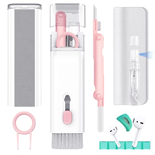 9-in-1 Cleaner Kit for Laptop Screen Keyboard Airpod,Portable Cleaning Pen Brush Tool for Electronics/Earbud/Phone/Laptop/Bluetooth/iPad/Earphones/Computer/Camera (5ml Screens Cleaners Spray)