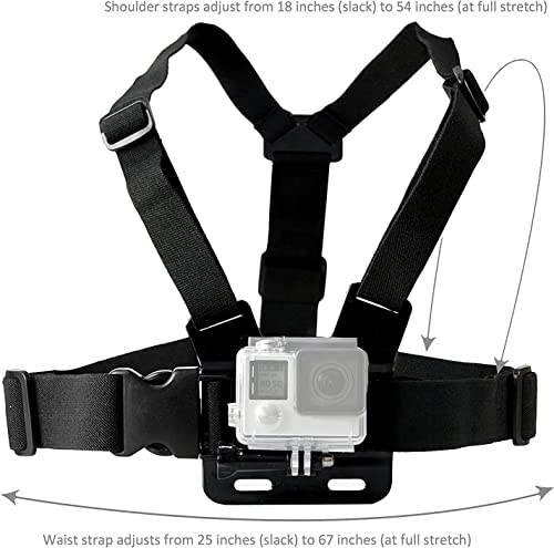 VVHOOY Universal Action Camera Accessories Bundle Head Chest Strap Mount/Selfie Stick/Floating Hand Grip Compatible with Dragon Touch/AKASO EK7000 Brave 4 5 6 7 LE V50X/GoPro Hero 11 10 9 8 7