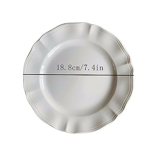 PacuM ?Kitchen Dinner Plates Sets Pure White Dining Plate Round Vintage Tableware Dessert Plate Normal Dining Plate Soup Plate Household Kitchen Restaurant Flat Plate Fruit Tra Plate