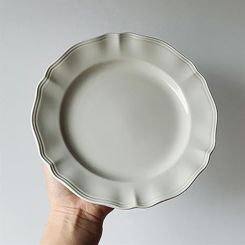 PacuM ?Kitchen Dinner Plates Sets Pure White Dining Plate Round Vintage Tableware Dessert Plate Normal Dining Plate Soup Plate Household Kitchen Restaurant Flat Plate Fruit Tra Plate