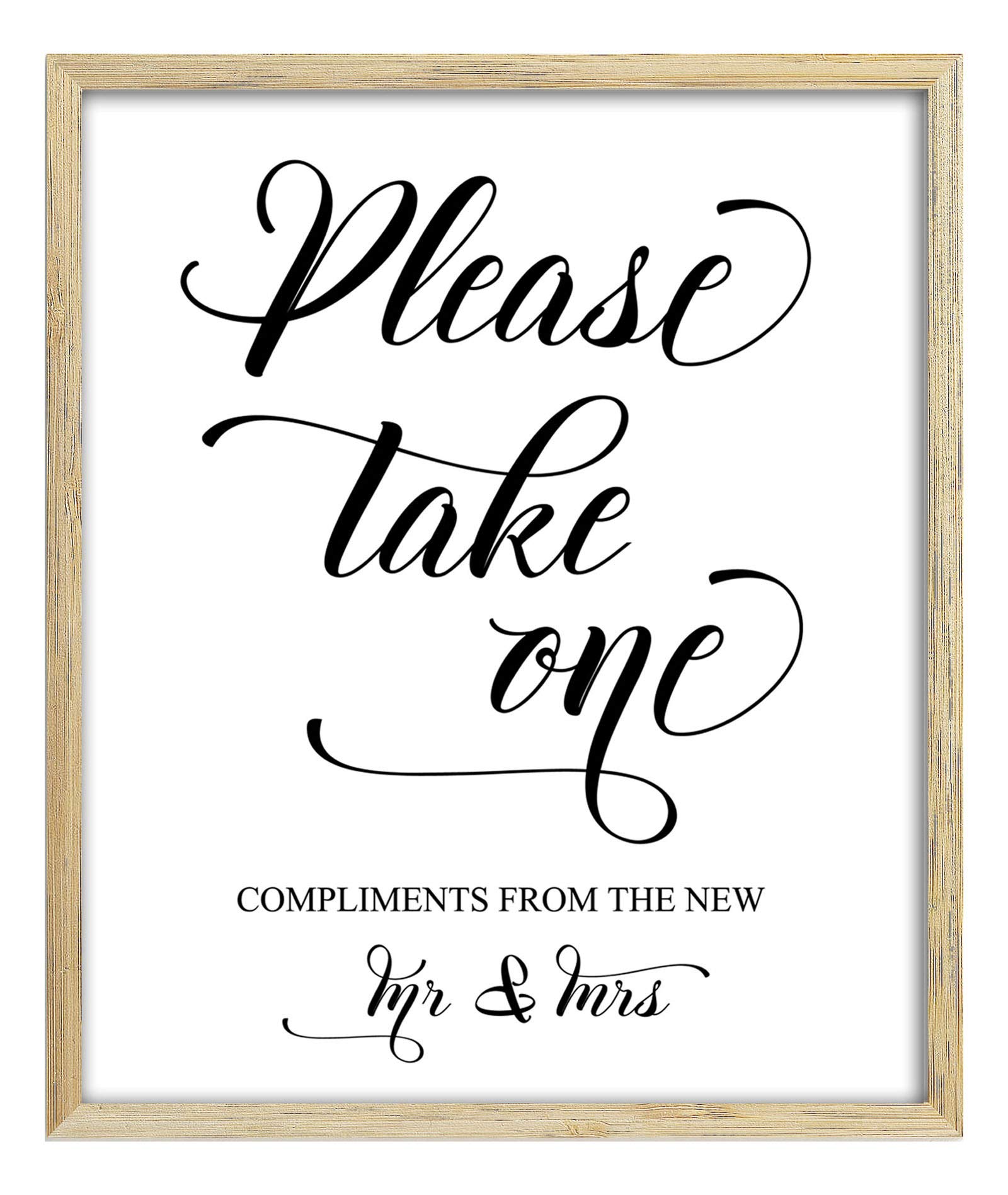 Please Take One Sign, Wedding Favors Sign, Party Print, Compliments from The New Mr. & Mrs. Favor Sign Party Decor