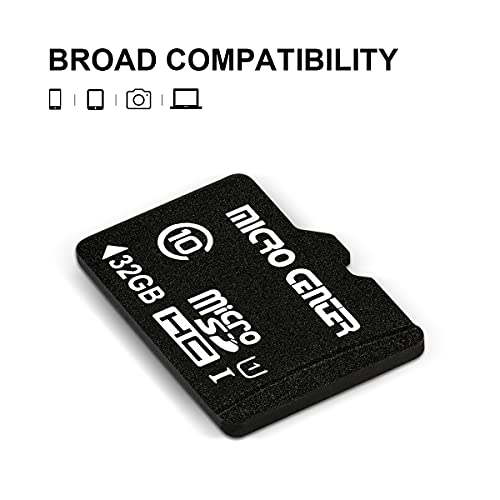 Micro Center 32GB Class 10 Micro SDHC Flash Memory Card 10 Pack with Adapter for Mobile Device Storage Phone, Tablet, Drone & Full HD Video Recording - 80MB/s UHS-I, C10, U1 (10 Pack)