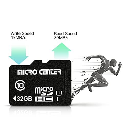 Micro Center 32GB Class 10 Micro SDHC Flash Memory Card 10 Pack with Adapter for Mobile Device Storage Phone, Tablet, Drone & Full HD Video Recording - 80MB/s UHS-I, C10, U1 (10 Pack)