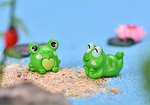 24 Pcs Resin Mini Frogs Cute Frog Miniature Figurines Animals Model Fairy Garden Miniature Moss Landscape DIY Terrarium Crafts Ornament Accessories for Home Décor (24 Pcs)