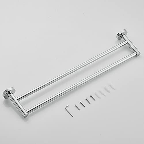 Bath Towel Bar Black Bathroom Towel Rack, Punch-Free Bathroom Rack, Stainless Steel Hand-Washing Towel Bar Double-Layer Household Towel Holder (Color : Elegant Black 40cm)