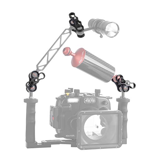 WLPREOE 2 PCS x 1" Inch Aluminum Standard Long Ball Clamp Mount for Underwater Diving Light Arm System,Work with Ram Mounts