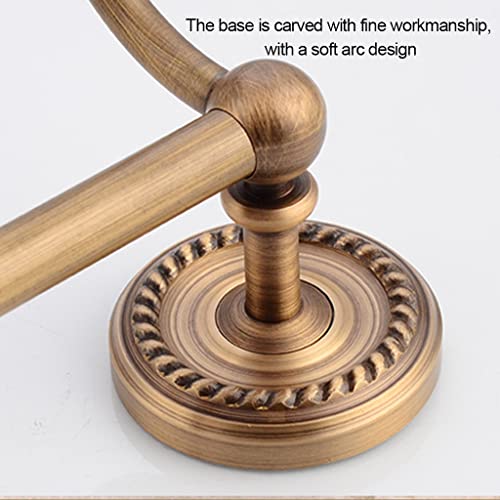 Bath Towel Bar Antique Copper Double Rod Towel Rail, Bronze Bathroom Bathroom Towel Rack Towel Holder (Color : A Double Pole 60cm)
