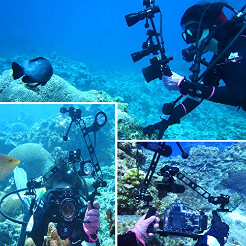 WLPREOE 2 PCS x 1" Inch Aluminum Standard Long Ball Clamp Mount for Underwater Diving Light Arm System,Work with Ram Mounts