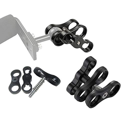 WLPREOE 2 PCS x 1" Inch Aluminum Standard Long Ball Clamp Mount for Underwater Diving Light Arm System,Work with Ram Mounts