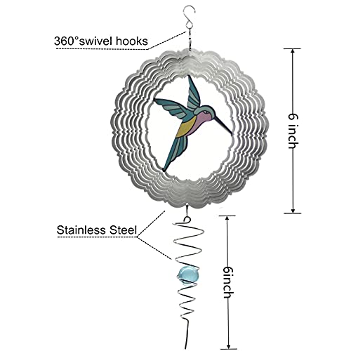 UOUDIO Metal 3D Wind Spinner Suit,Indoor Outdoor Garden Decoration, Glass Ball Decoration Crafts Ornaments