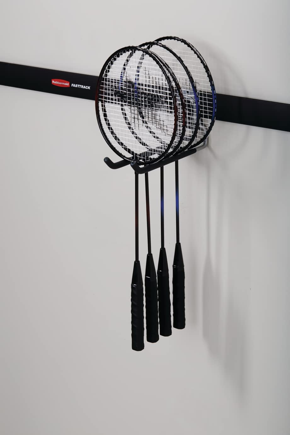 Rubbermaid Rail Garage Organization Multi-Purpose Hook, Wall Mounted Storage System, Direct Mount into FastTrack Garage Rail, Holds up to 50 pounds - Satin Nickel (1784459)