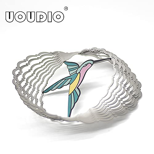 UOUDIO Metal 3D Wind Spinner Suit,Indoor Outdoor Garden Decoration, Glass Ball Decoration Crafts Ornaments