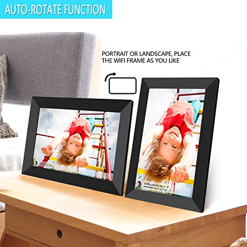 FRAMEO 10.1 inch WiFi Digital Picture Frame 1280x800 HD IPS Touch Screen Smart Cloud Photo Frame with 16GB Memory, Auto-Rotate, Wall Mountable, Easy Setup to Share Photos or Videos via Frameo