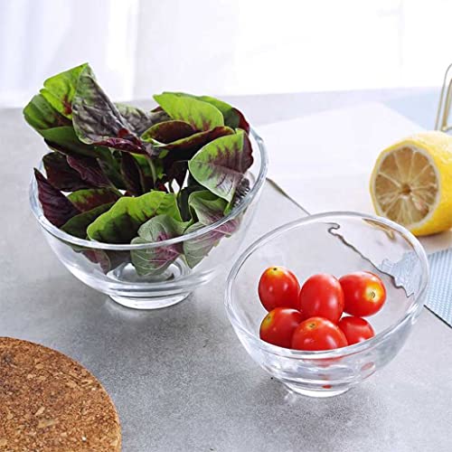 EERINESS Dinner Plates Soup Bowls Glass Bowl Salad Bowl Glass Bevel Bowl Seasoning Bowl Juice Cutlery Tableware Ramen Bowl (Size : M2pcs)