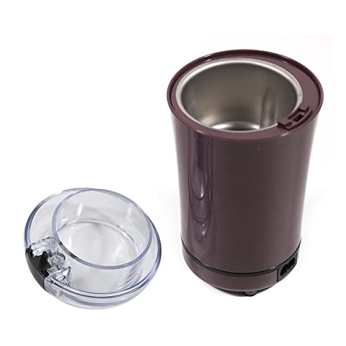 Xuthusman 110V Electric Coffee Bean Grinder Nut Seed Herb Grind Spice Crusher Mill Blender Mini 150W (Dark Reddish Purple)
