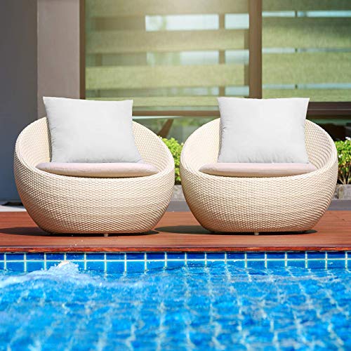 MIULEE 22x22 Outdoor Pillow Insert, Outdoor Pillows Water-Resistant Throw Pillow Inserts Hypoallergenic Premium Pillow Stuffer Sham Square for Patio Furniture Cushion Porch Swing Couch Sofa