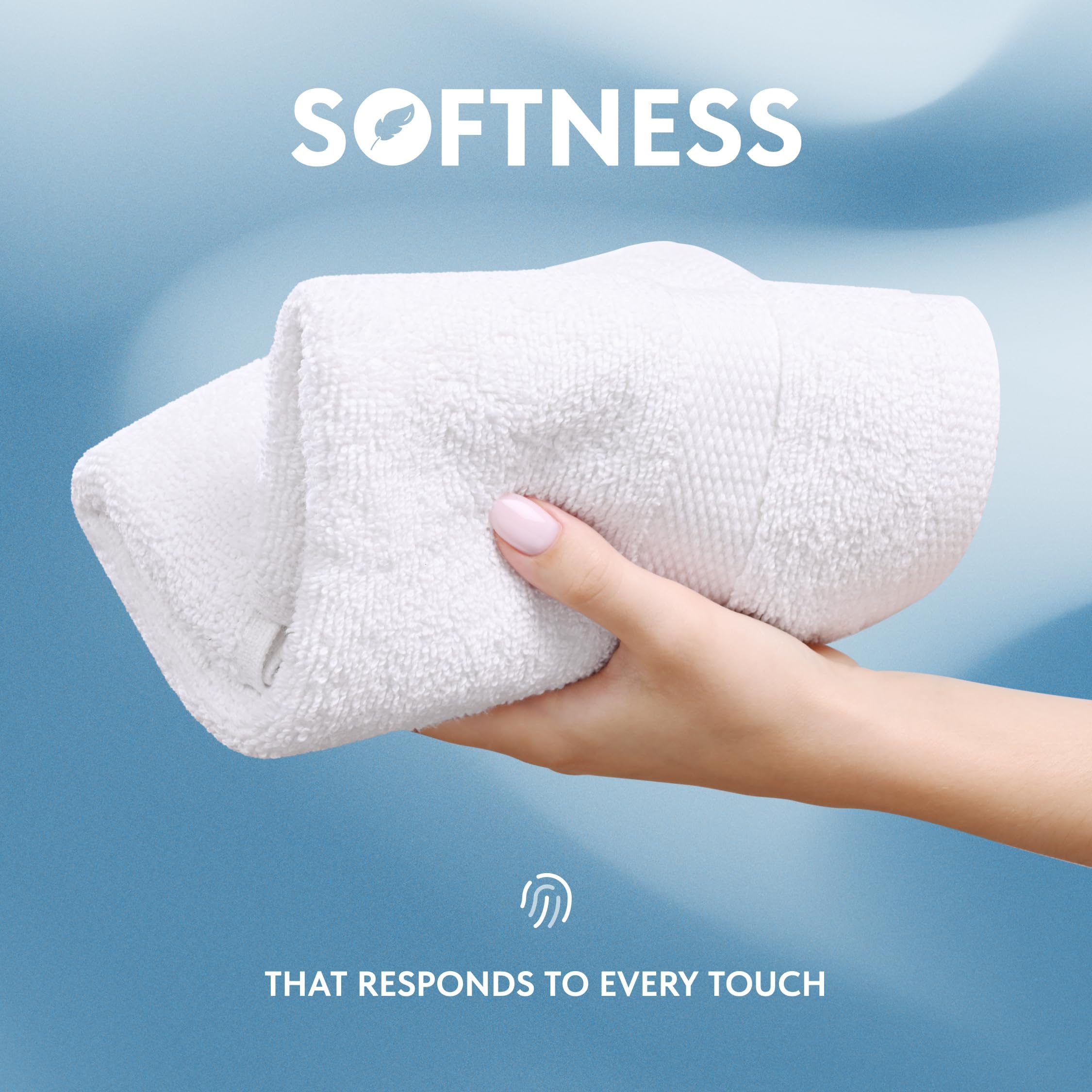 WhiteClassic Luxury Cotton Washcloths - Large Hotel Spa Bathroom Face Towel | 12 Pack | White