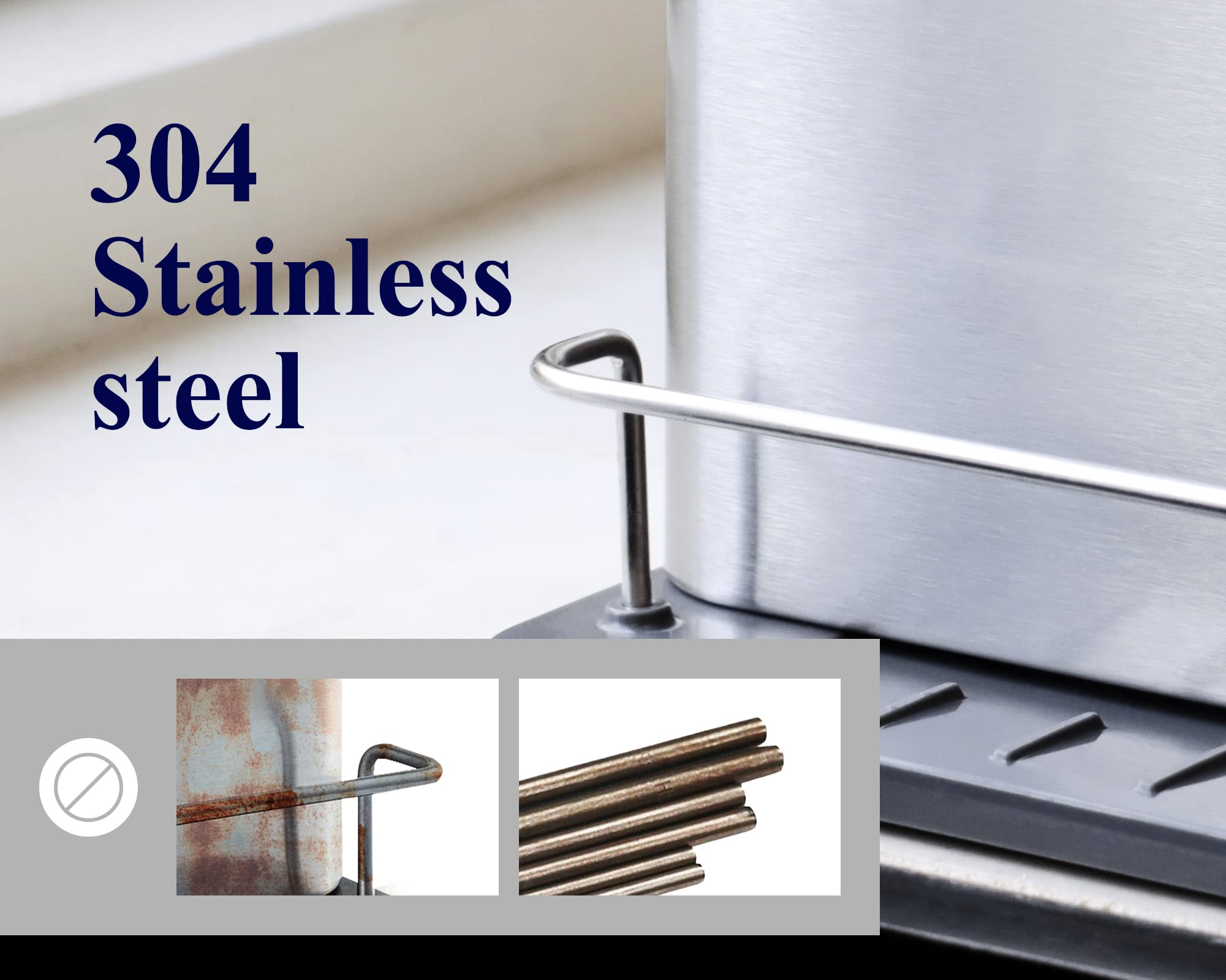 Kitsure Sponge Holder, Detachable Sink Caddy and Kitchen Sink Sponge Holder, Easy-to-Clean Sink Caddy Kitchen Sink Organizer, Stainless and Non-Slip Dish Brush Holder with A Refillable Soap Pump