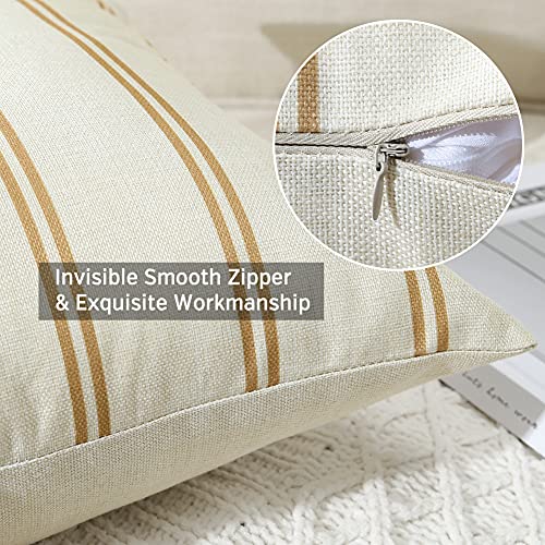 OTOSTAR Pack of 4 Waterproof Throw Pillow Covers 18x18 Inch Geometry Outdoor Decorative Pillow Case Garden Pillow Covers Square Cushion Case Pillows Shell for Patio Furniture Couch Tent (Light Coffee)