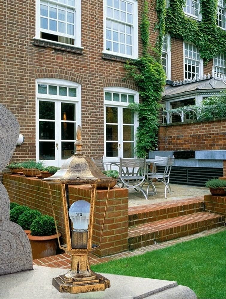MODEBHD American Outdoor E27 Column Light IP54 Waterproof Lamp Post Lamp Post Lamp Villa Park Light Hexagonal Column Lamp European Garden Light Outdoor Lighting Garden LED Door Lights