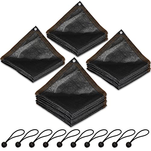 Swpeet 11Pcs 10ft x 20ft 70% Black Shade Cloth with Grommets and Bungee Cord Assortment Kit, Greenhouse Garden Shade Cover Plant Shades Garden Shade Mesh Sunblock Shade for Plant Cover