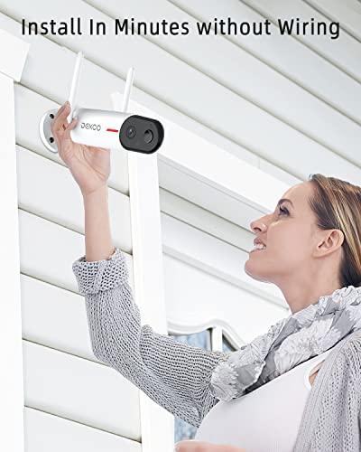 DEKCO Security Cameras Wireless Outdoor - 2K Solar Security Camera for Home Security, Two-Way Audio, Smart Human Detection, Simple Setup, Night Vision WiFi Camera Outdoor