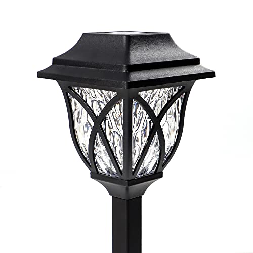 Yomxjs 6 Pack LED Solar Landscape Garden Lights Solar Pathway Lights Outdoor, Waterproof Solar Powered Pathway Lights for Yard, Patio, Landscape, Walkway (Cool White)