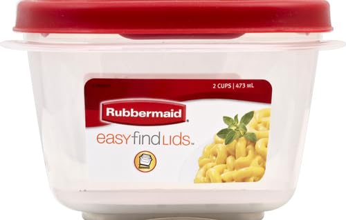 Rubbermaid Easy Find Lids Food Storage Container, 2 Cup, Racer Red