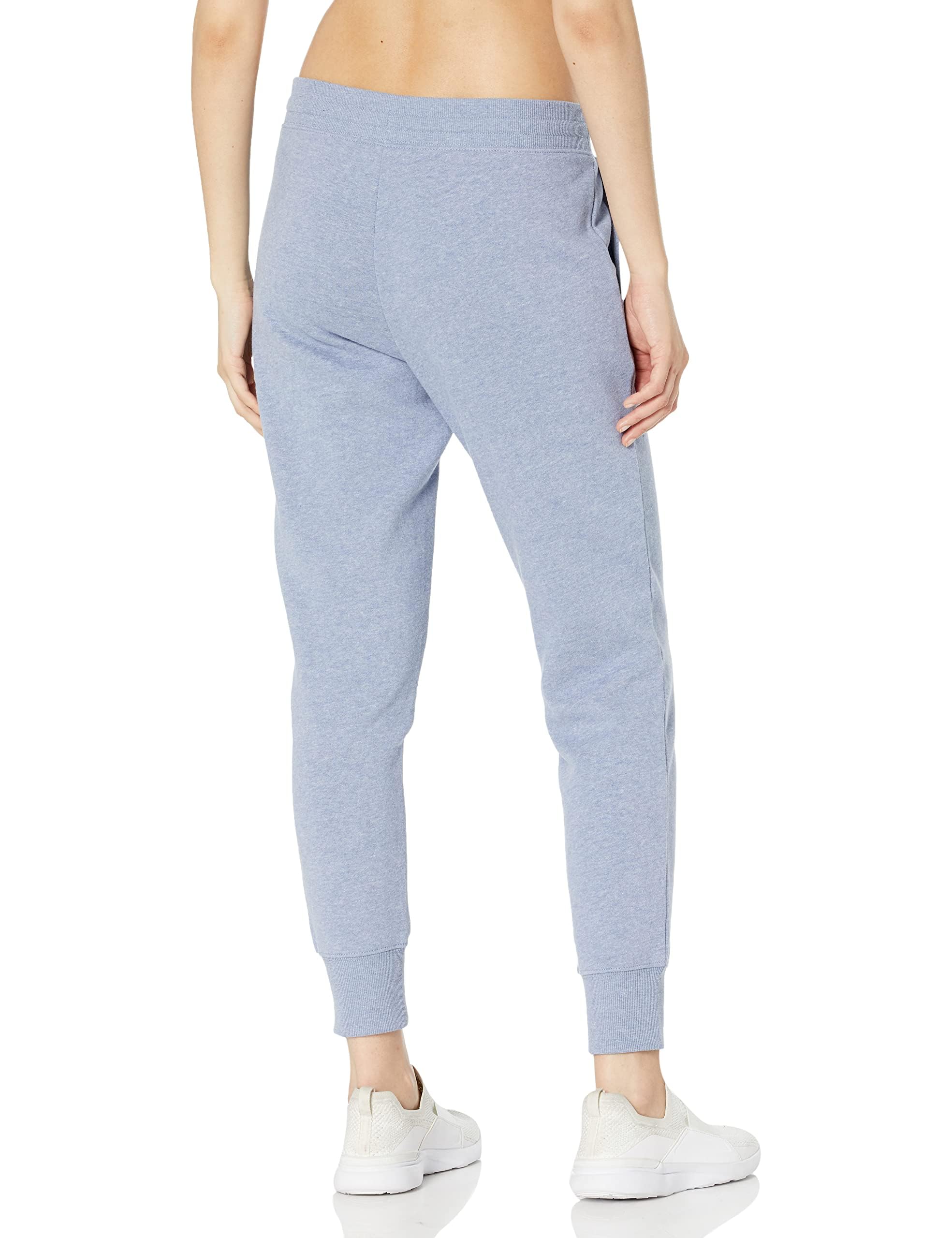 Amazon Essentials Women's French Terry Fleece Jogger Sweatpant (Available in Plus Size), Indigo Blue Heather, Medium