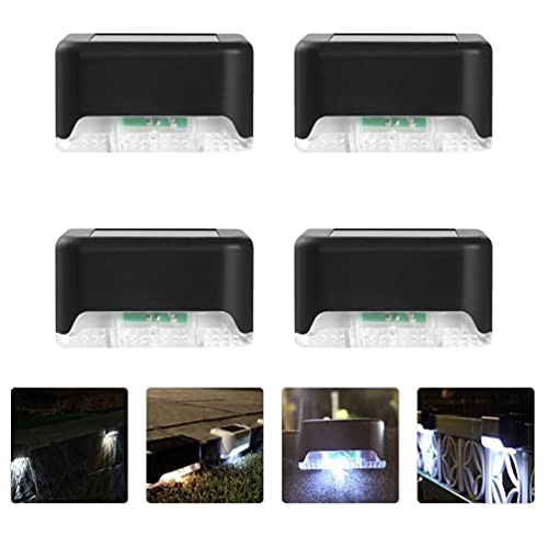 Cabilock Solar Led Lantern 4pcs Led Solar Lights for Fence Solar Powered Steps Light Outdoor Led Lamp Decks Walkway Patio Stair Garden Rail Backyard Fences Post Lamp Wall Sconces Lamp