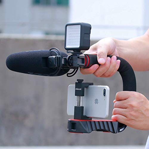 ULANZI U-Grip Pro Handheld Video Rig Steadicam with Triple Cold Shoe, Stabilizing Handle Grip Compatible for iPhone 13 12 Pro Max Xs 8 7 Plus GoPro 10 9 8 Canon Nikon Sony DSLR Cameras