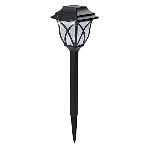 Yomxjs 6 Pack LED Solar Landscape Garden Lights Solar Pathway Lights Outdoor, Waterproof Solar Powered Pathway Lights for Yard, Patio, Landscape, Walkway (Cool White)