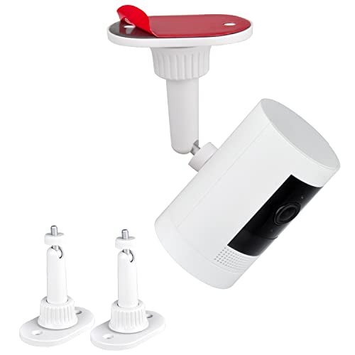 2Pack Strong Adhesive Wall Mount Compatible with Ring Stick Up Cam Wired/Battery and Ring Indoor Cam HD Security Camera,360 Degree Adjustable Mounting Bracket for Camera with 1/4 Screw Head