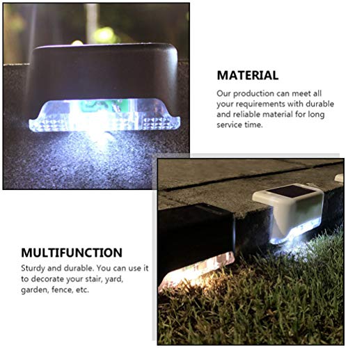 Cabilock Solar Led Lantern 4pcs Led Solar Lights for Fence Solar Powered Steps Light Outdoor Led Lamp Decks Walkway Patio Stair Garden Rail Backyard Fences Post Lamp Wall Sconces Lamp