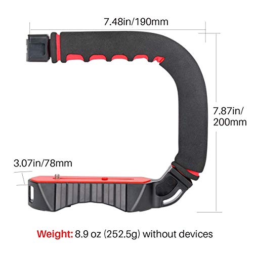 ULANZI U-Grip Pro Handheld Video Rig Steadicam with Triple Cold Shoe, Stabilizing Handle Grip Compatible for iPhone 13 12 Pro Max Xs 8 7 Plus GoPro 10 9 8 Canon Nikon Sony DSLR Cameras