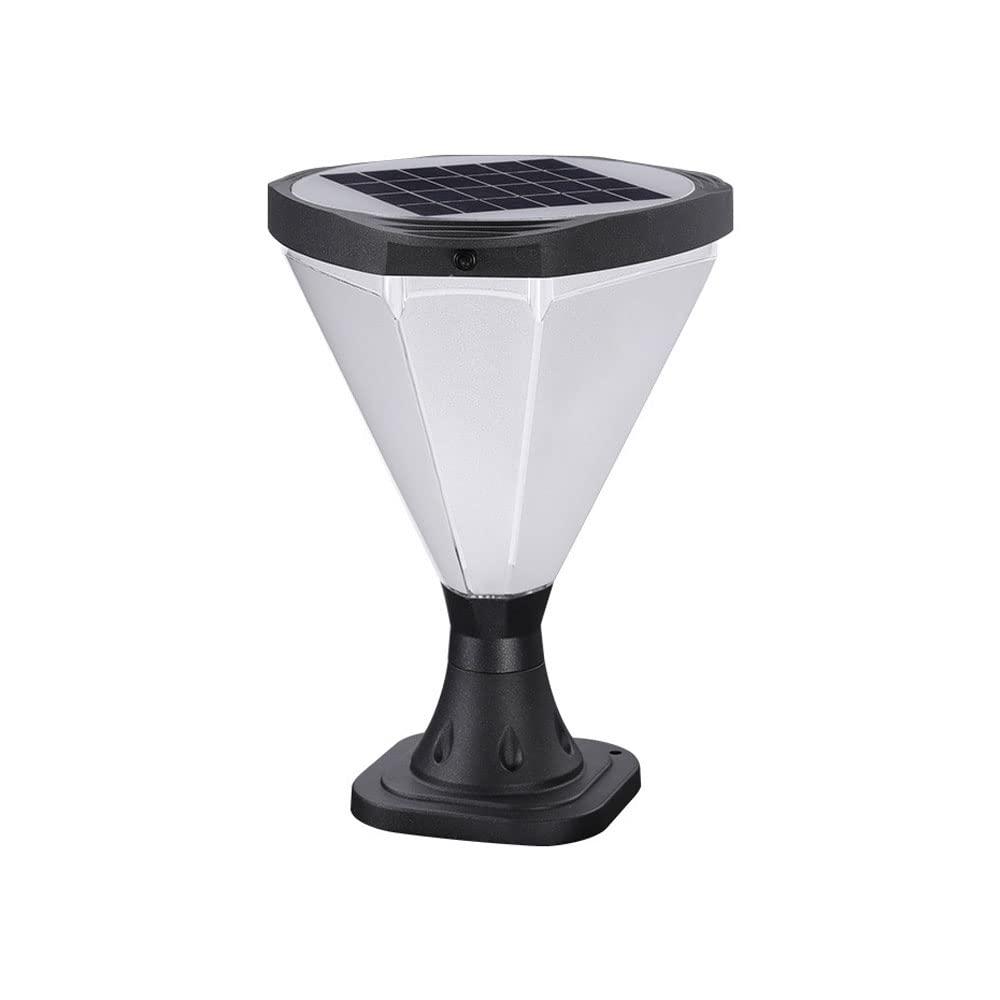MODEBHD Solar Home Modern Outdoor Post Light Black Acrylic Lampshade Exterior Lamp Post Lights Fixture Simple Metal Material Pole Lantern Light Capted Garden Decoration Column Lamps
